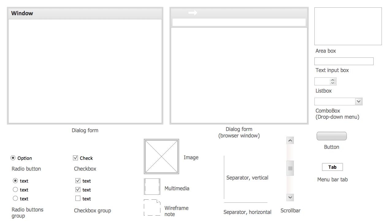 Graphic User Interface Solution | ConceptDraw.com